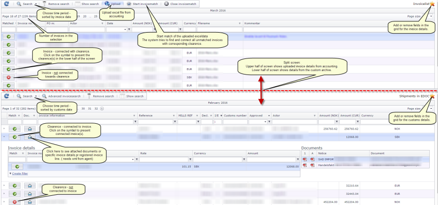 Invoice Match - create a customs audit trail