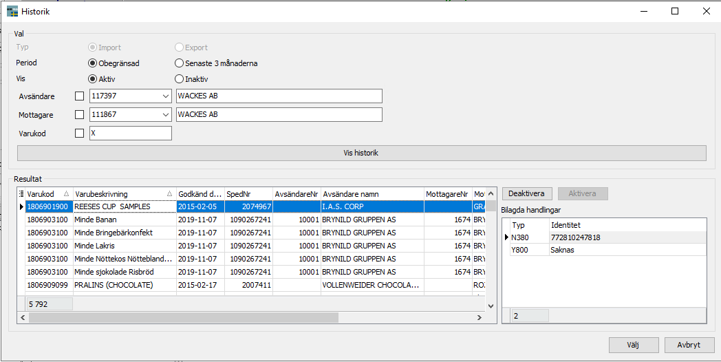 Old Customs Clearance - Swedish module