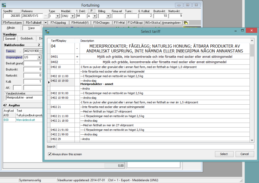 Customs Clearance - Swedish module