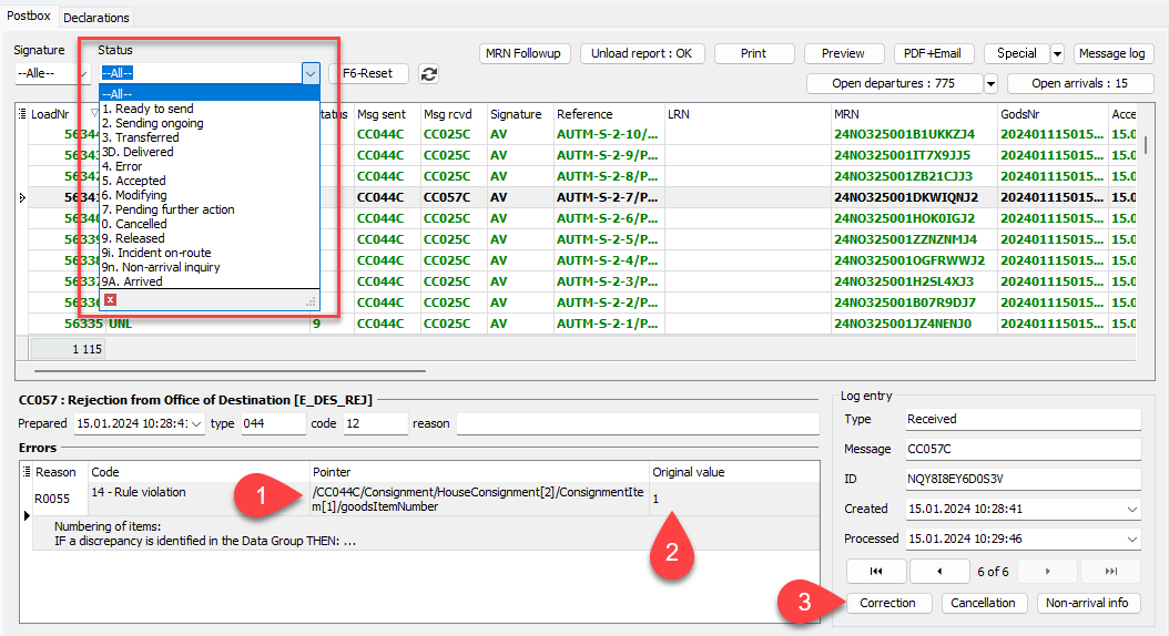 NCTS 5 NO - Arrival and Unloading message