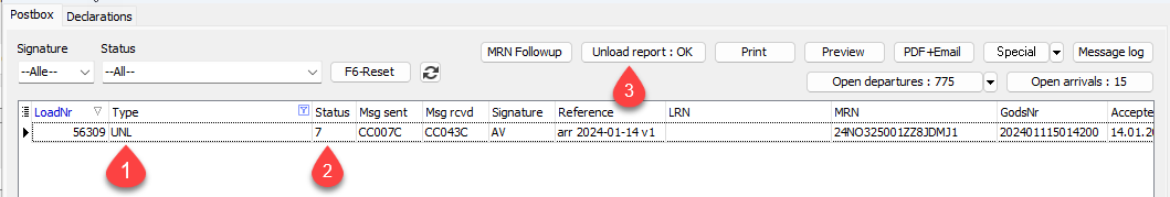 NCTS 5 NO - Arrival and Unloading message