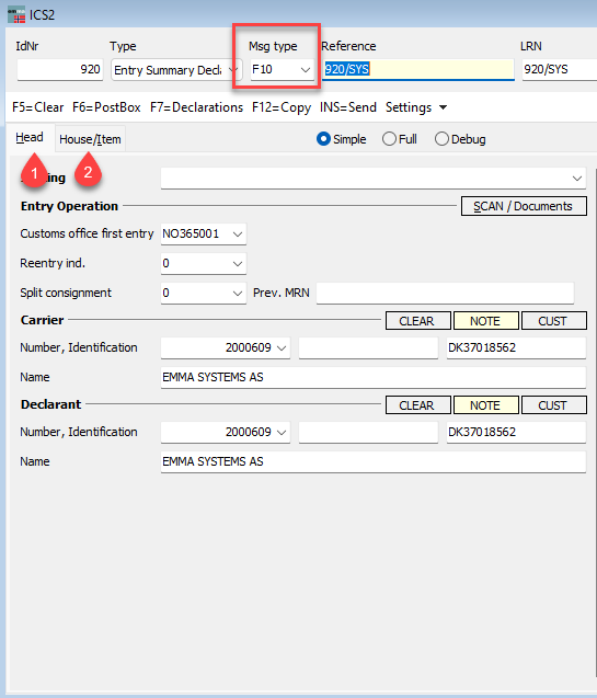 ICS2 - Maritime Carrier Filing