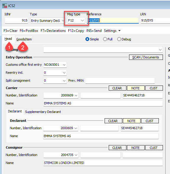 ICS2 - Maritime Carrier Filing