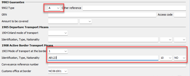 NCTS 5 NO - Entry/Exit Declaration