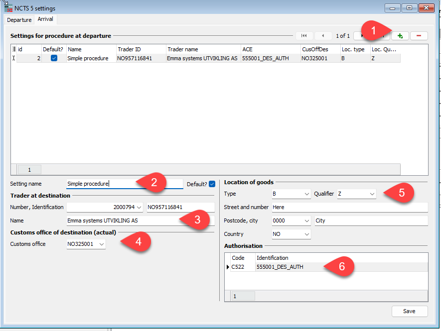 NCTS 5 NO - Functions & Default settings