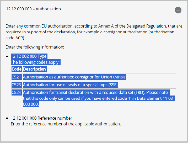 NCTS 5 SE - Departure