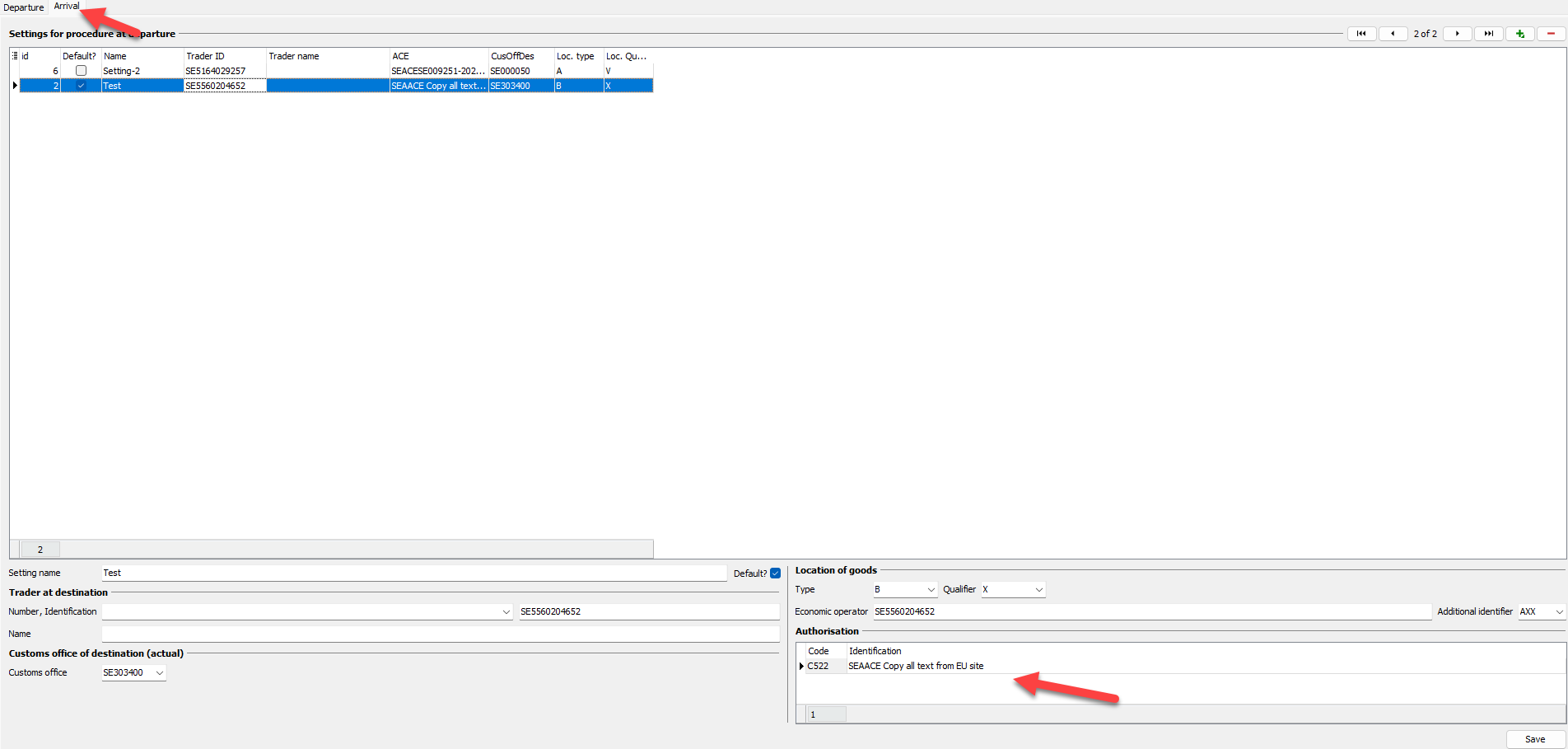 NCTS 5 SE - Functions and default setup