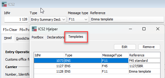 ICS2 - Templates for Filings