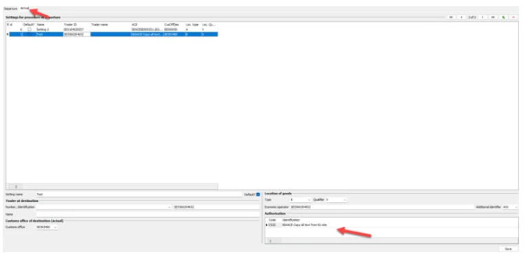 DMS Forsendelse NCTS 5 DK - Functions and default setup