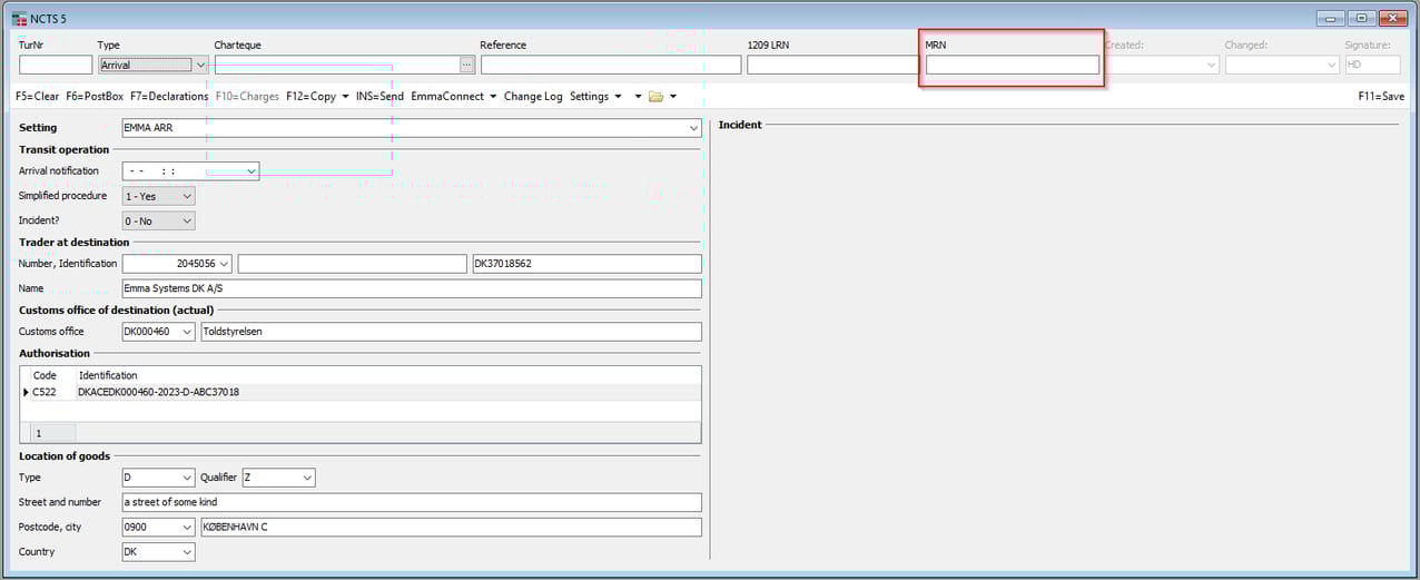 DMS Forsendelse NCTS 5 DK - Arrival Notice and Unloading message