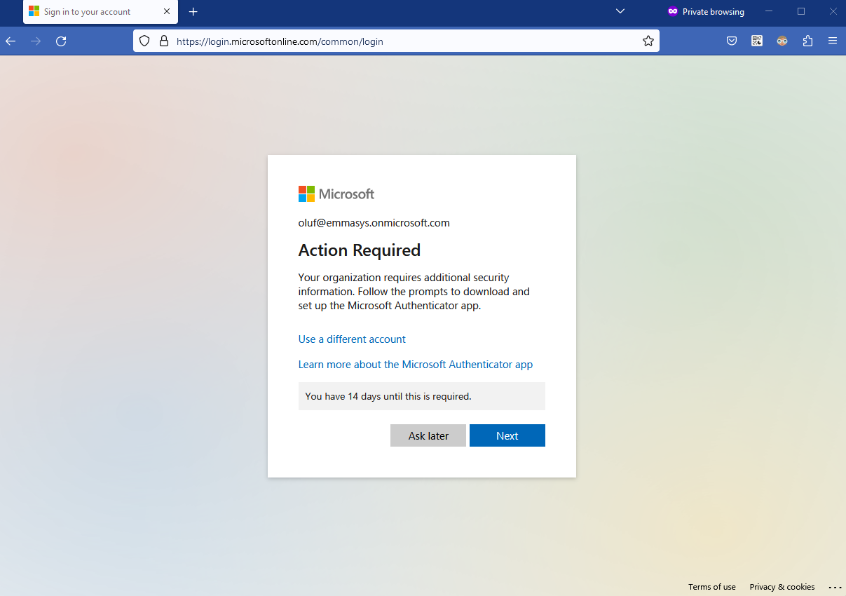 Emma Azure user setup